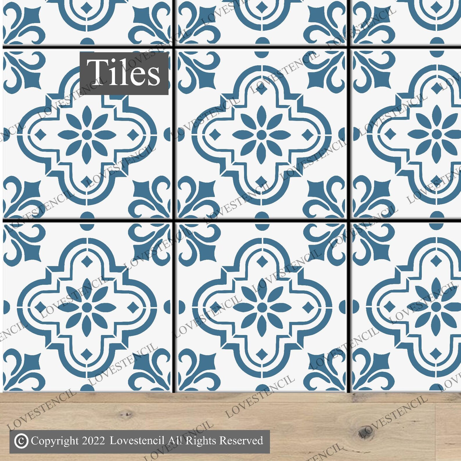 Tile Stencils - Lovestencil - Tile Stencil Bathroom/kitchen & Hallways ...