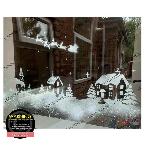 Christmas Window Spray Snow Stencils - Etsy UK