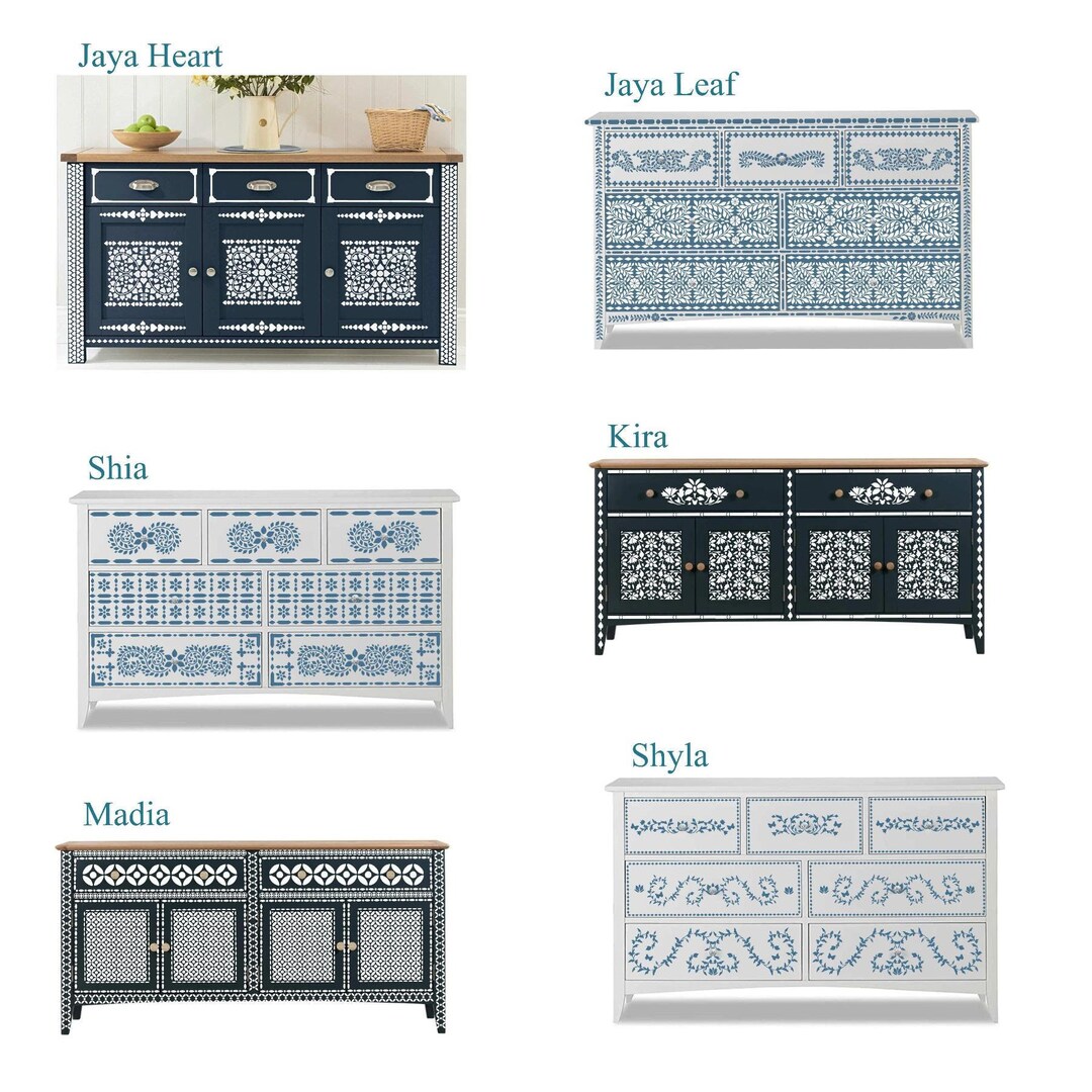 Indian Bone Inlay Stencil Sets Furniture Stencils - Lovestencil - for ...