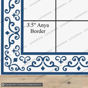 Tile Border/corner Stencils - Lovestencil - Bathroom/kitchen/patio ...