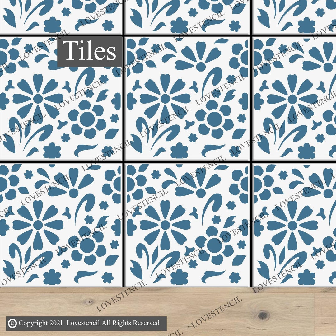 Stella Stencil - Lovestencil - Tile Stencil Bathroom/kitchen & Hallways ...