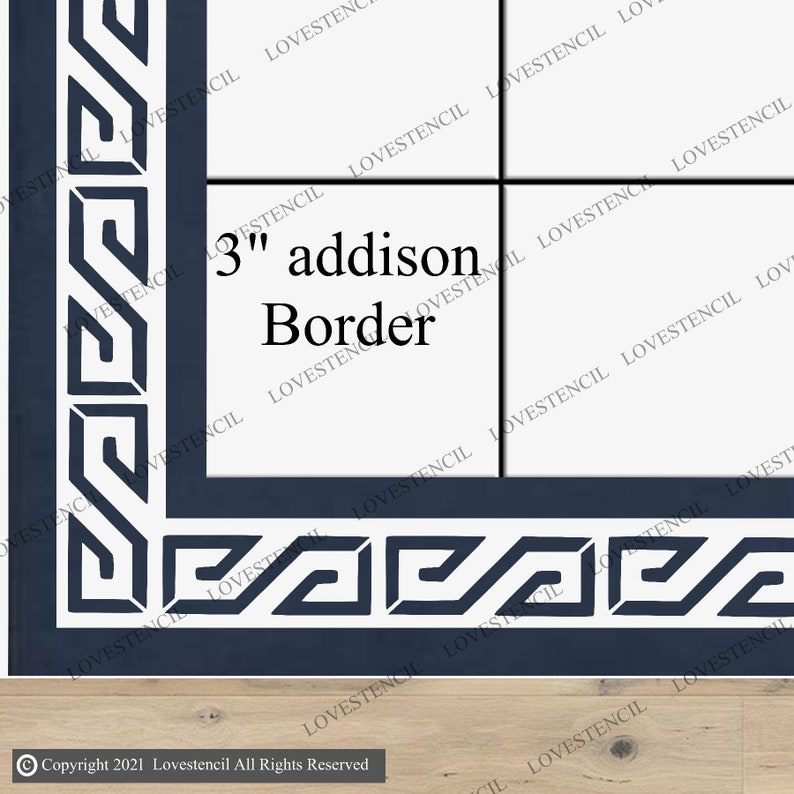 Tile Border/corner Stencils - Lovestencil - Bathroom/kitchen/patio ...