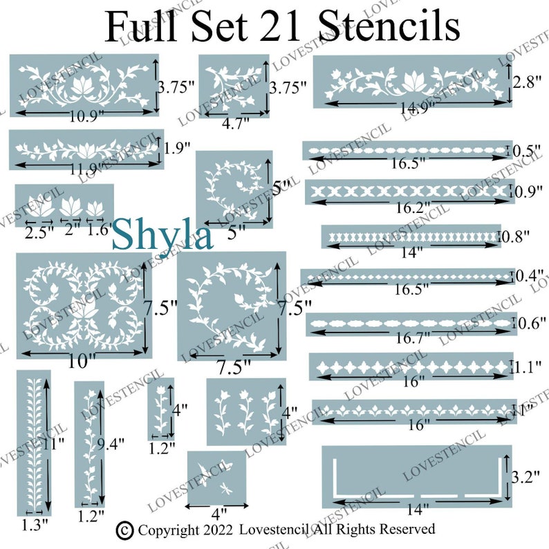 Indian Bone Inlay Stencil Sets Furniture Stencils - Etsy
