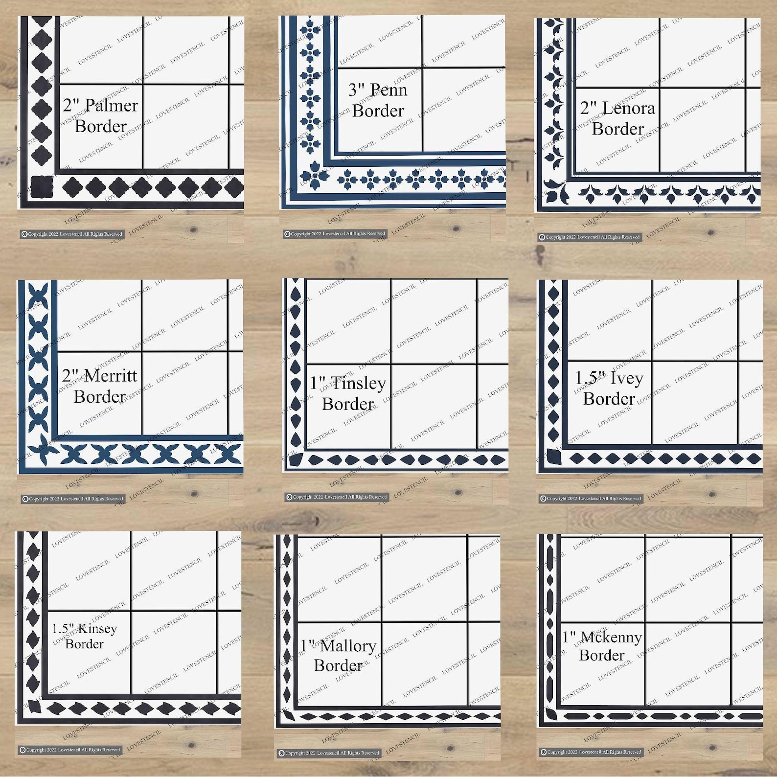 Tile Border/corner Stencils Lovestencil - Etsy