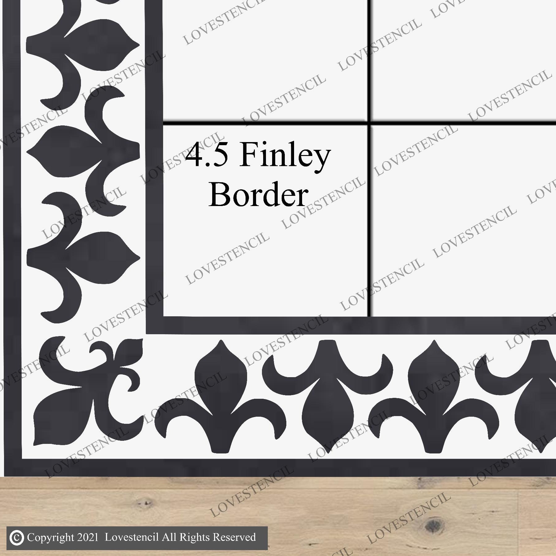 Tile Border/corner Stencils - Lovestencil - Bathroom/kitchen/patio ...