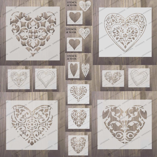 Heart Stencil - Etsy