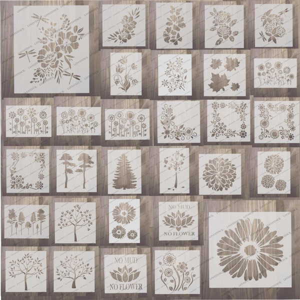 Large Flower Stencil - Etsy