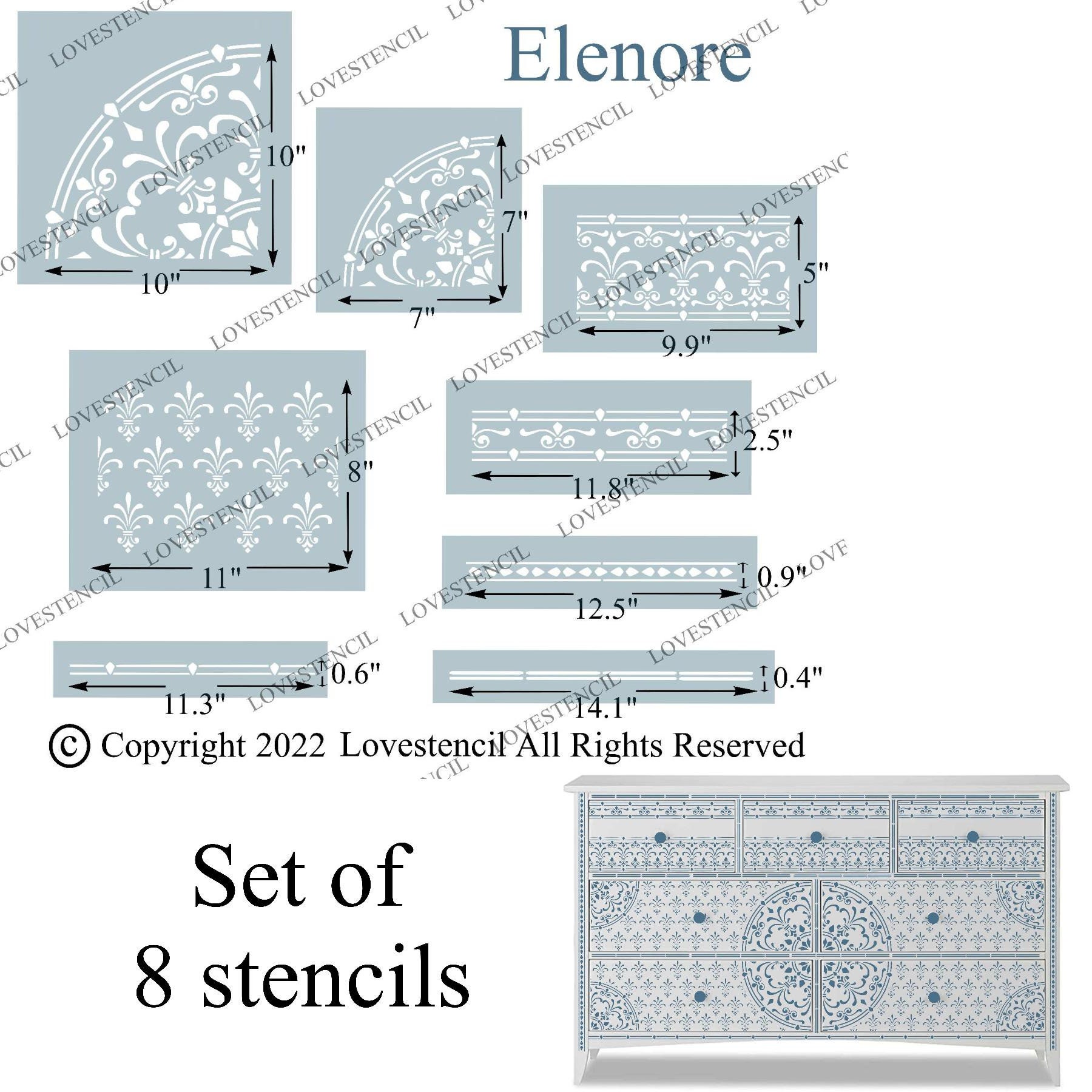 Indian Bone Inlay Stencil Sets Furniture Stencils - Etsy