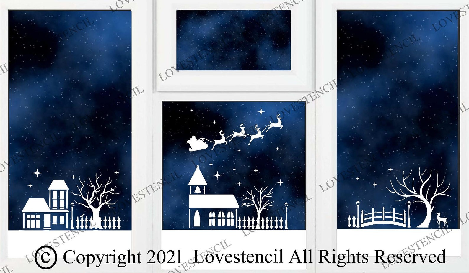 Christmas Village Window Stencils for Use With Snow Spray Set | Etsy