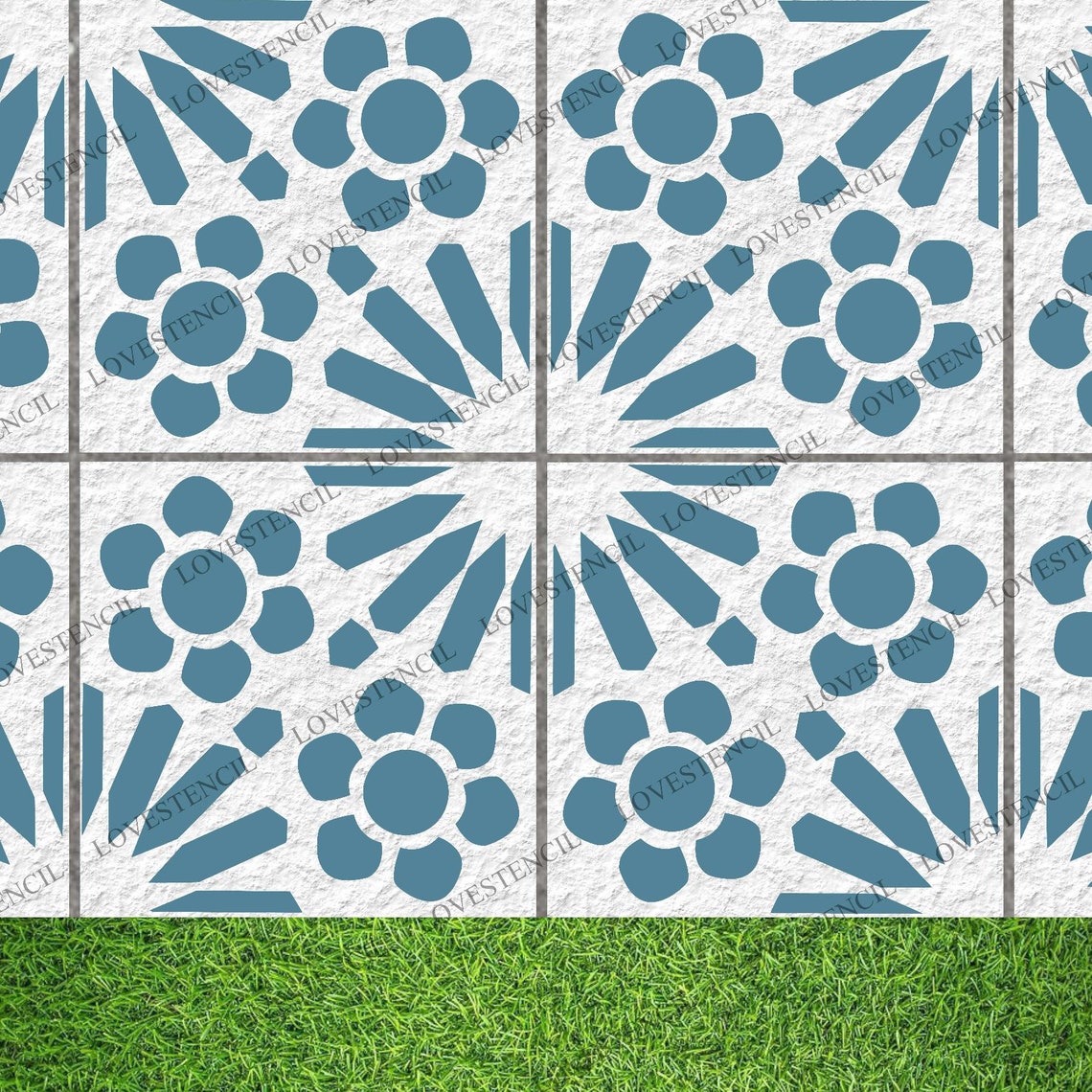 Garden Patio Slab Stencils - Lovestencil - Slabs/pathways/driveways - Etsy