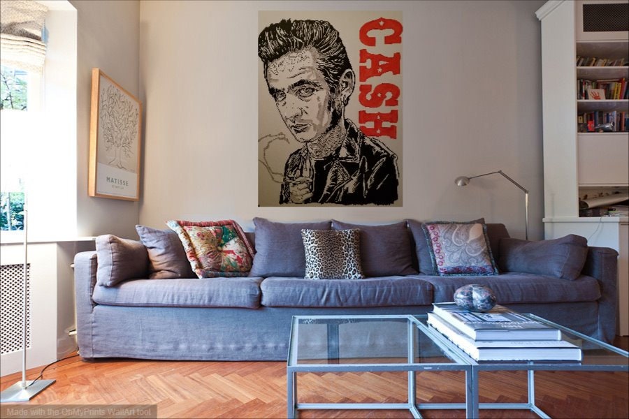 Johnny Cash Canvas Painting Digital Print Jonny Cash Wall Art Johnny ...