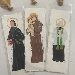 Watercolor Saint Bookmark: Deckled Paper Religious Icon - Etsy