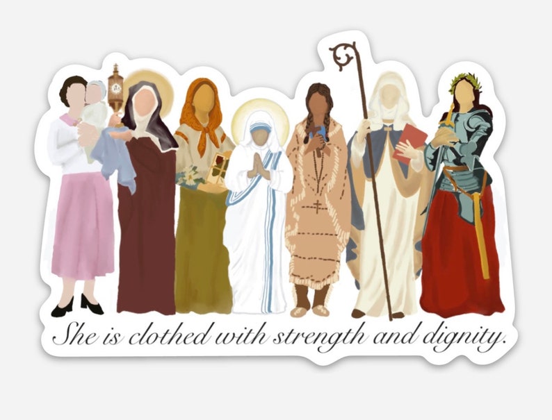 Strong Catholic Women Vinyl Sticker - Etsy