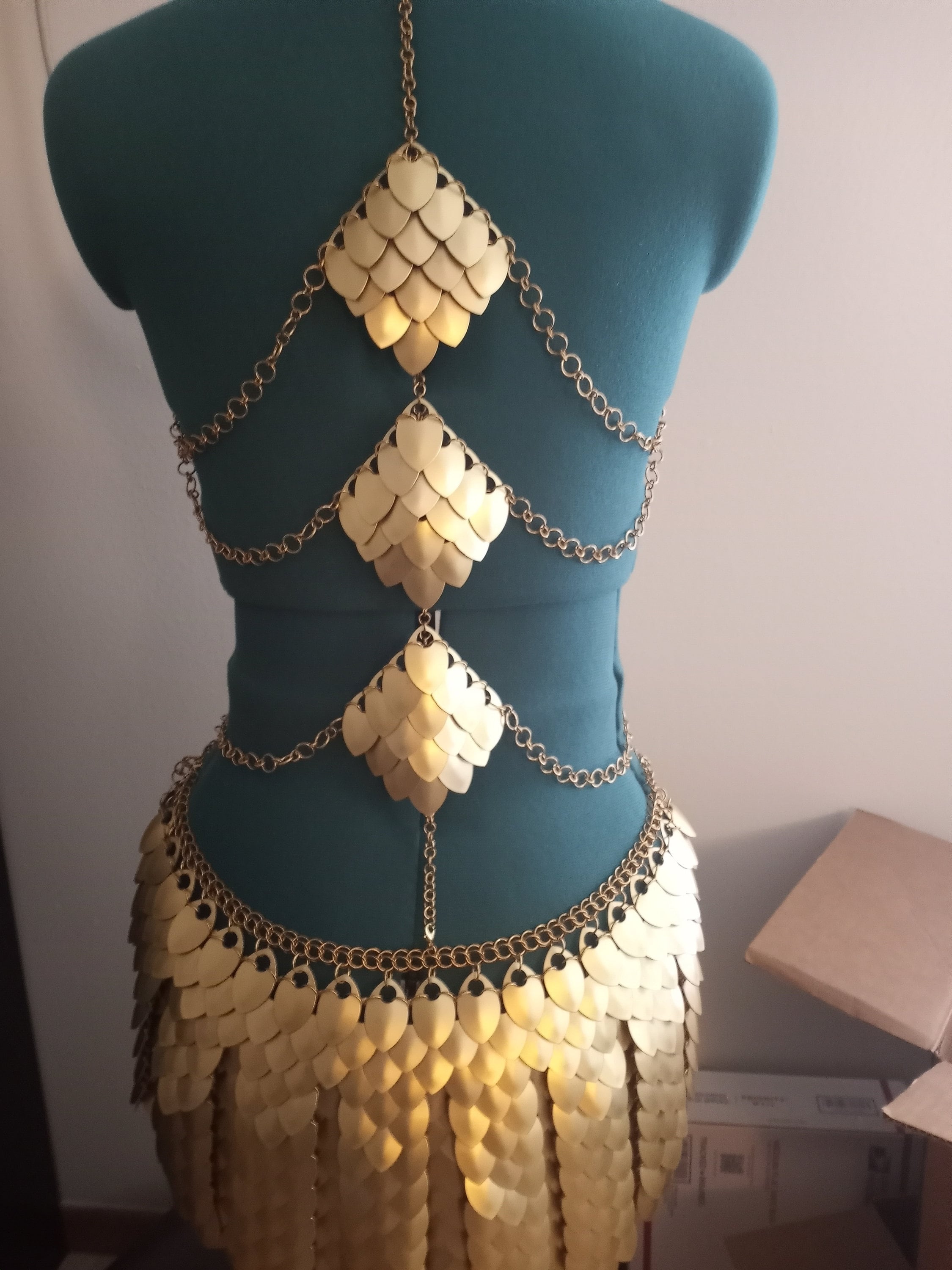 Gold Dragon Scale Mail Armor Bra Skirt - Etsy