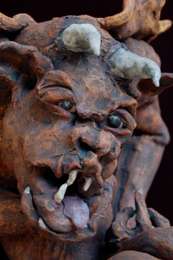 Precious is This Unique Ceramic Wall Mounted Gargoyle | Etsy