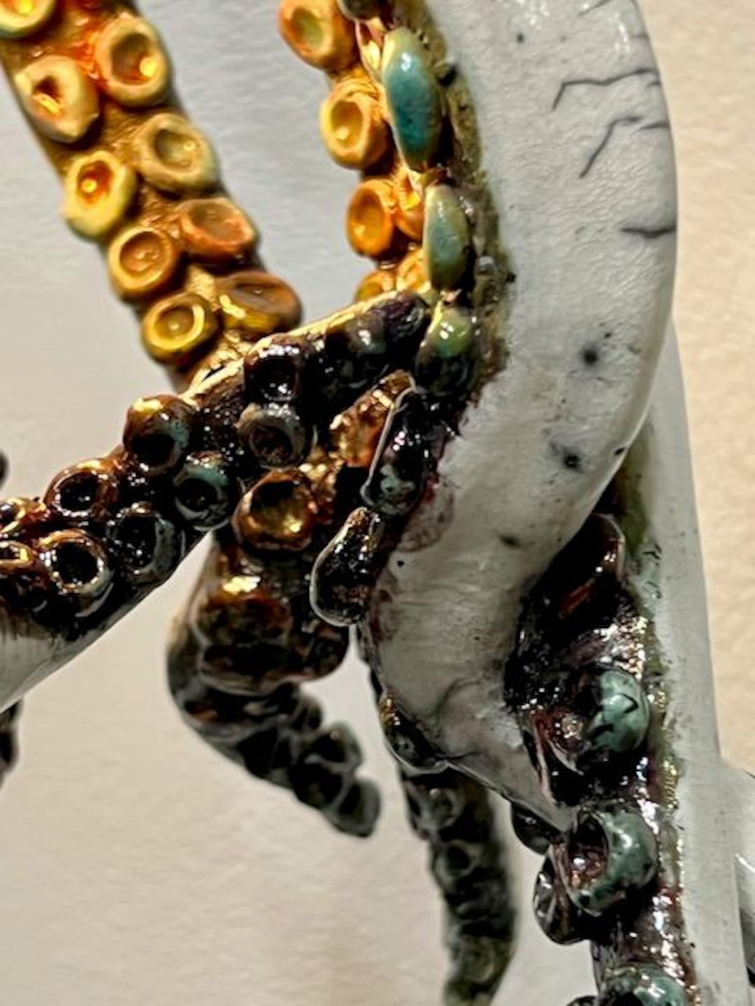 Octopus Lamp Sculpture LED Multicolor Light Unique Handmade Ceramic ...