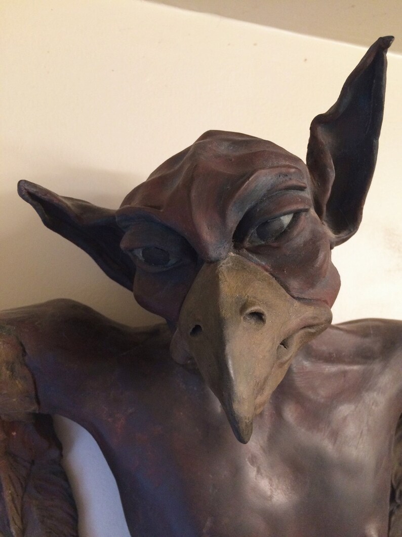 Griffin the Guardian Wall Sculpture Candle Light Unique Ceramic ...