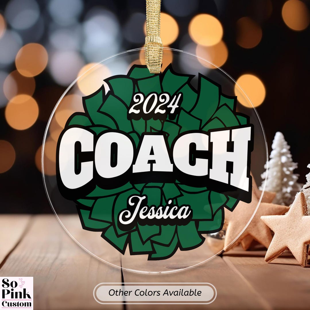 Personalized Cheer Coach Ornament With Name and Year, Custom Cheer ...