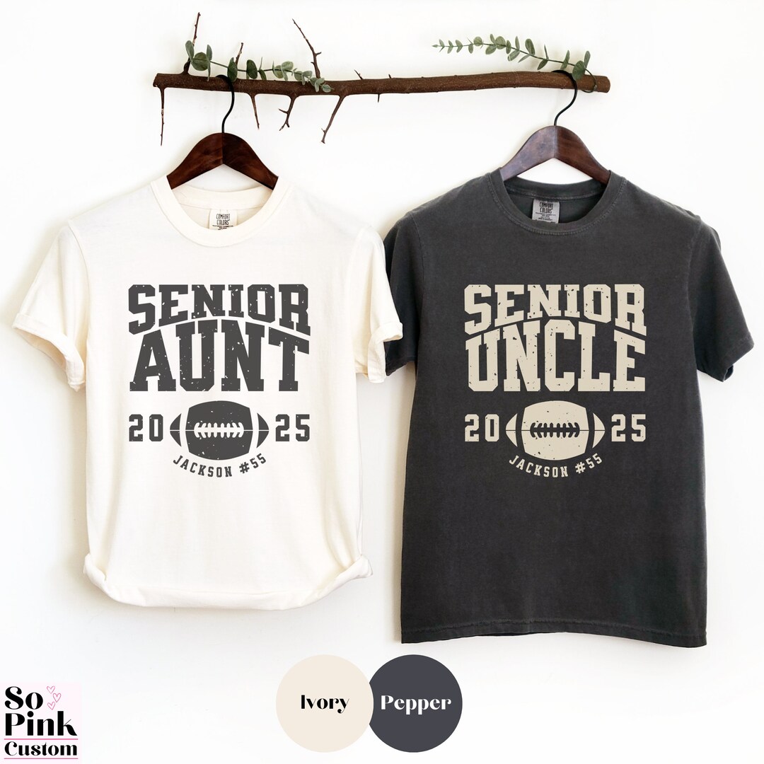 Comfort Colors Matching Senior Football Aunt Shirt Senior Football ...