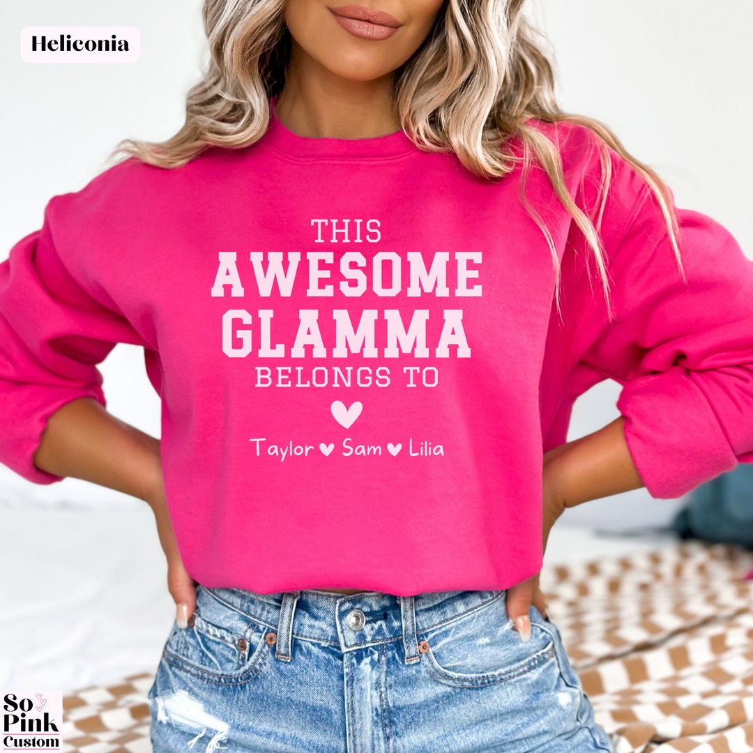 Custom Glamma Sweatshirt With Kids Names, Personalized Gifts for Glamma ...