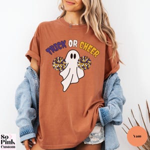 Comfort Colors Cheer Halloween Shirt, Funny Halloween Cheer Shirt, Cute ...