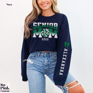 Senior Cheer Mom Sweatshirt With Name on Sleeve, Senior Cheer Mom Shirt ...