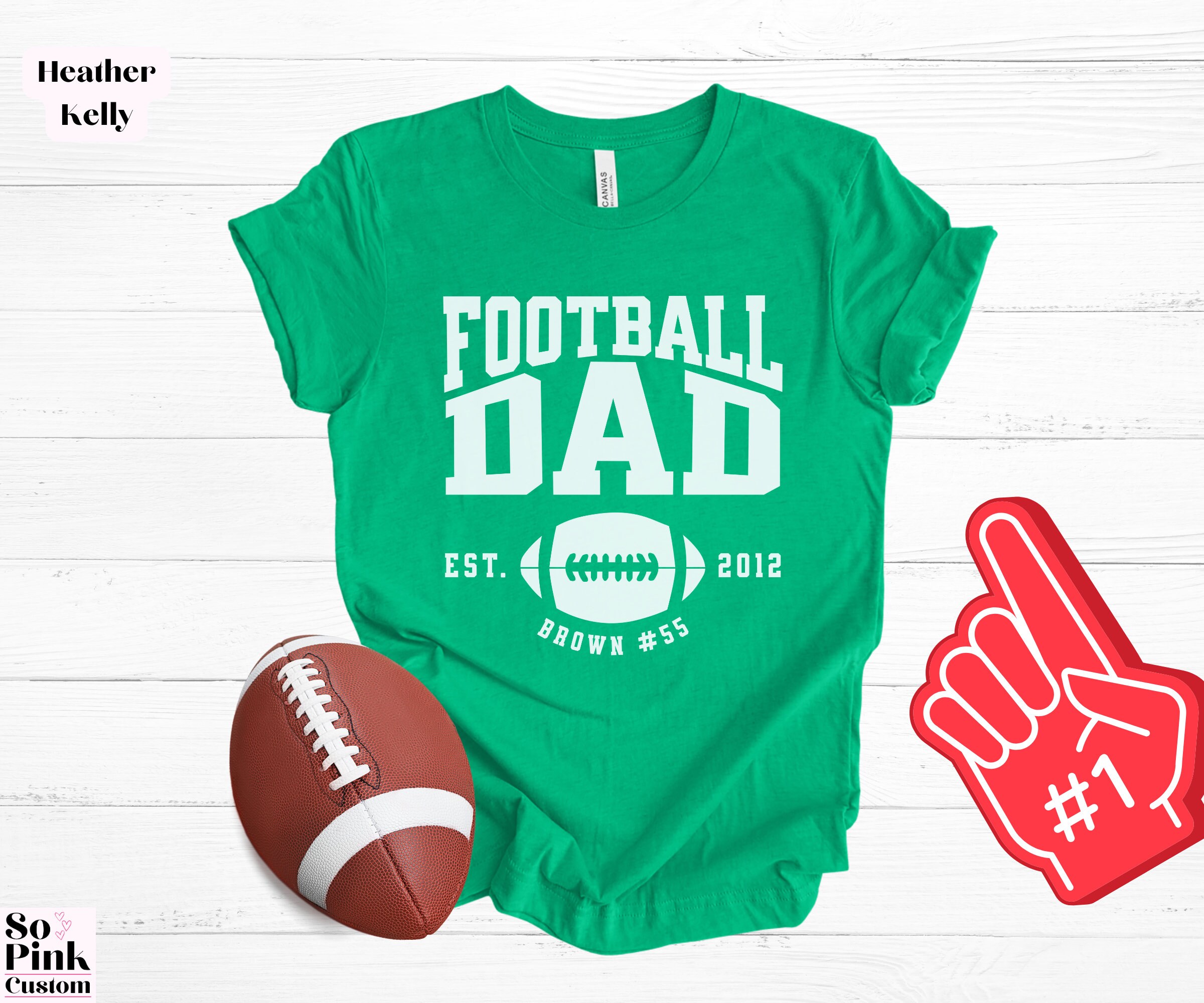 Personalized Football Dad Shirt, Custom Dad Football Shirt, Customized ...
