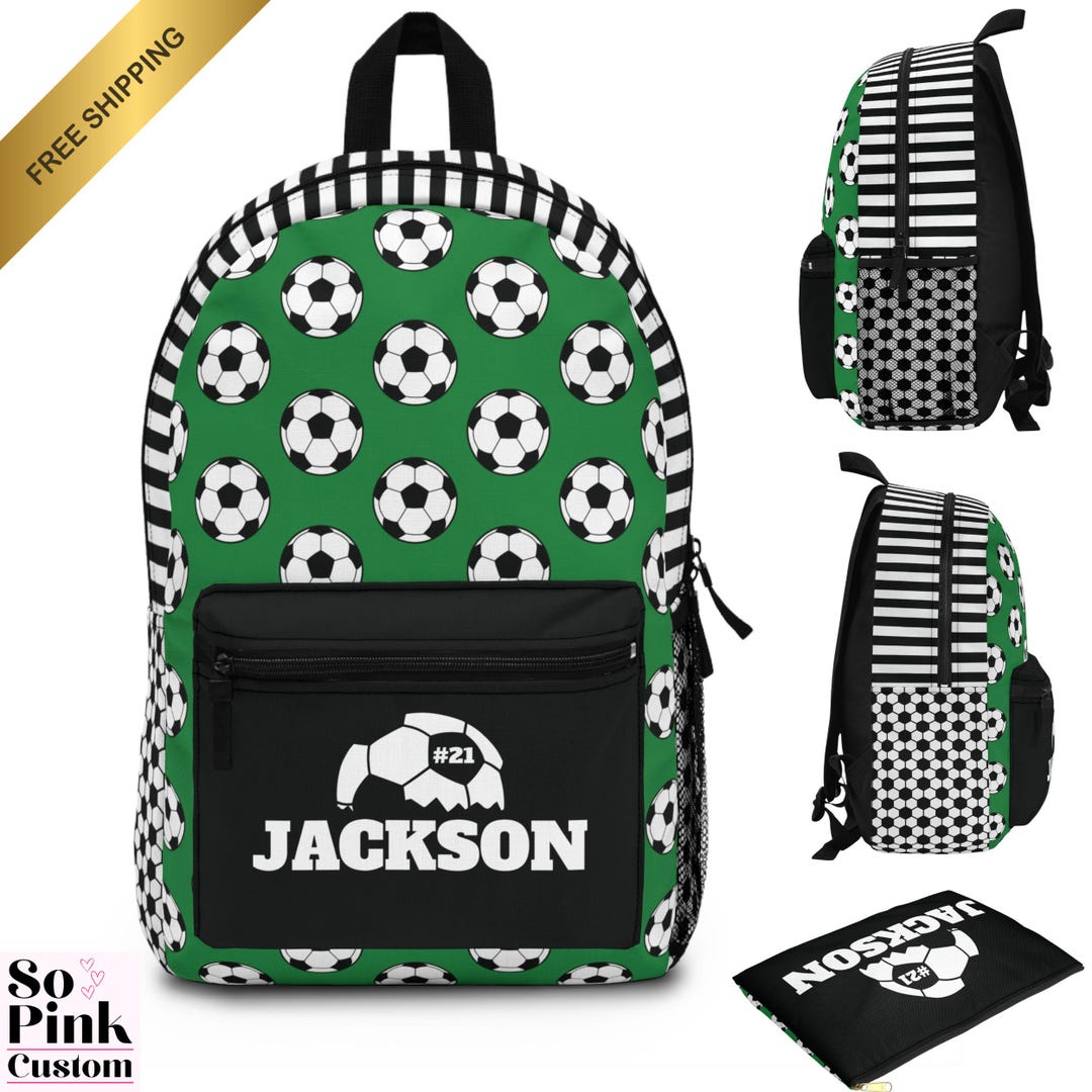 Custom Name Soccer Backpack, Kids Soccer Bag, Personalized Soccer Gifts ...