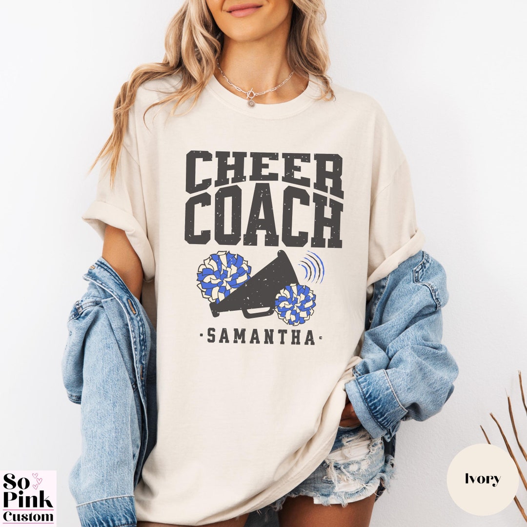 Comfort Colors Custom Cheer Coach Shirt With Name, Personalized Gift ...
