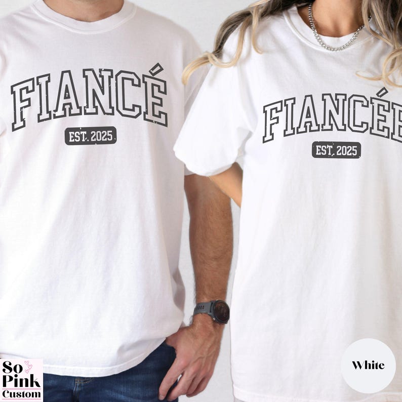 Comfort Colors Custom Fiancee Fiance Shirt, Matching Engaged Shirts ...