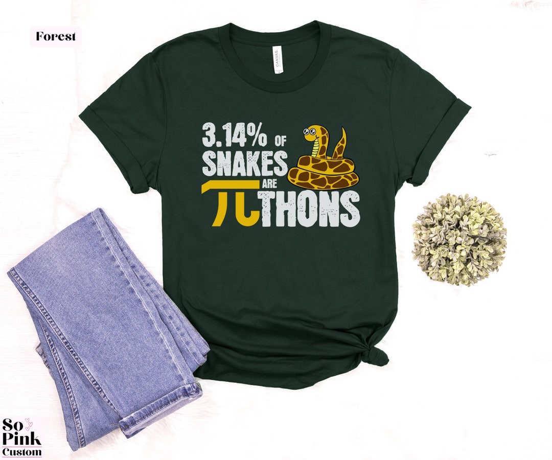 Pi-thon Pi Shirt, Funny Pi Day Shirt for Snake Lover, Cute Snake Shirt ...