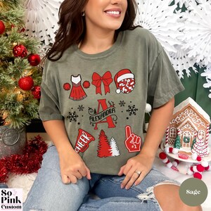 Comfort Colors Personalized Christmas Cheer Shirt, Customized Cheer ...