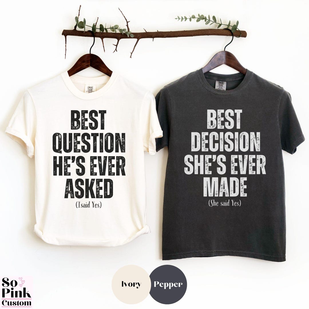 Comfort Colors Couples Engagement Shirts, Matching Engaged Shirts ...