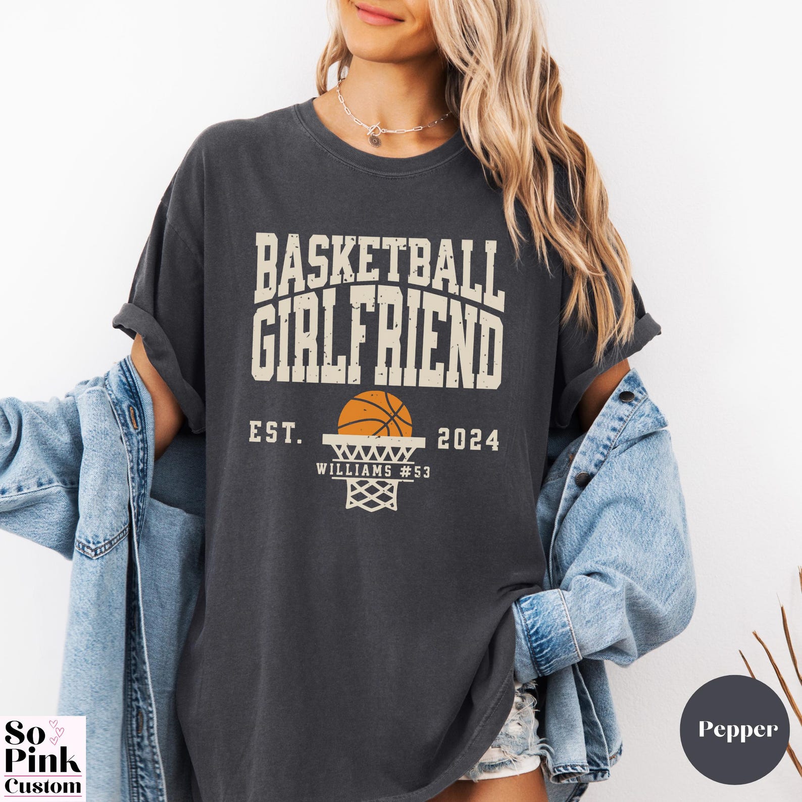 Comfort Colors Personalized Basketball Girlfriend Shirt With Custom ...