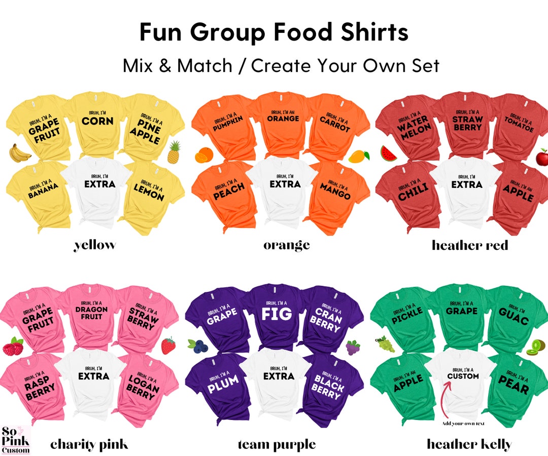 Custom Family Food Shirts, Matching Halloween Costumes Group Halloween ...