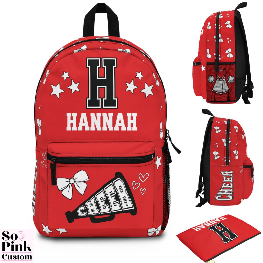 Custom Name Backpack for Cheerleader, Personalized Cheerleading Bag ...