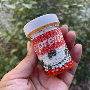 Custom Bling Pill Bottle - Rhinestone Decorated Medication Bottle ...
