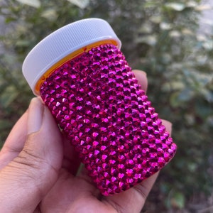 Custom Bling Pill Bottle - Rhinestone Decorated Medication Bottle ...