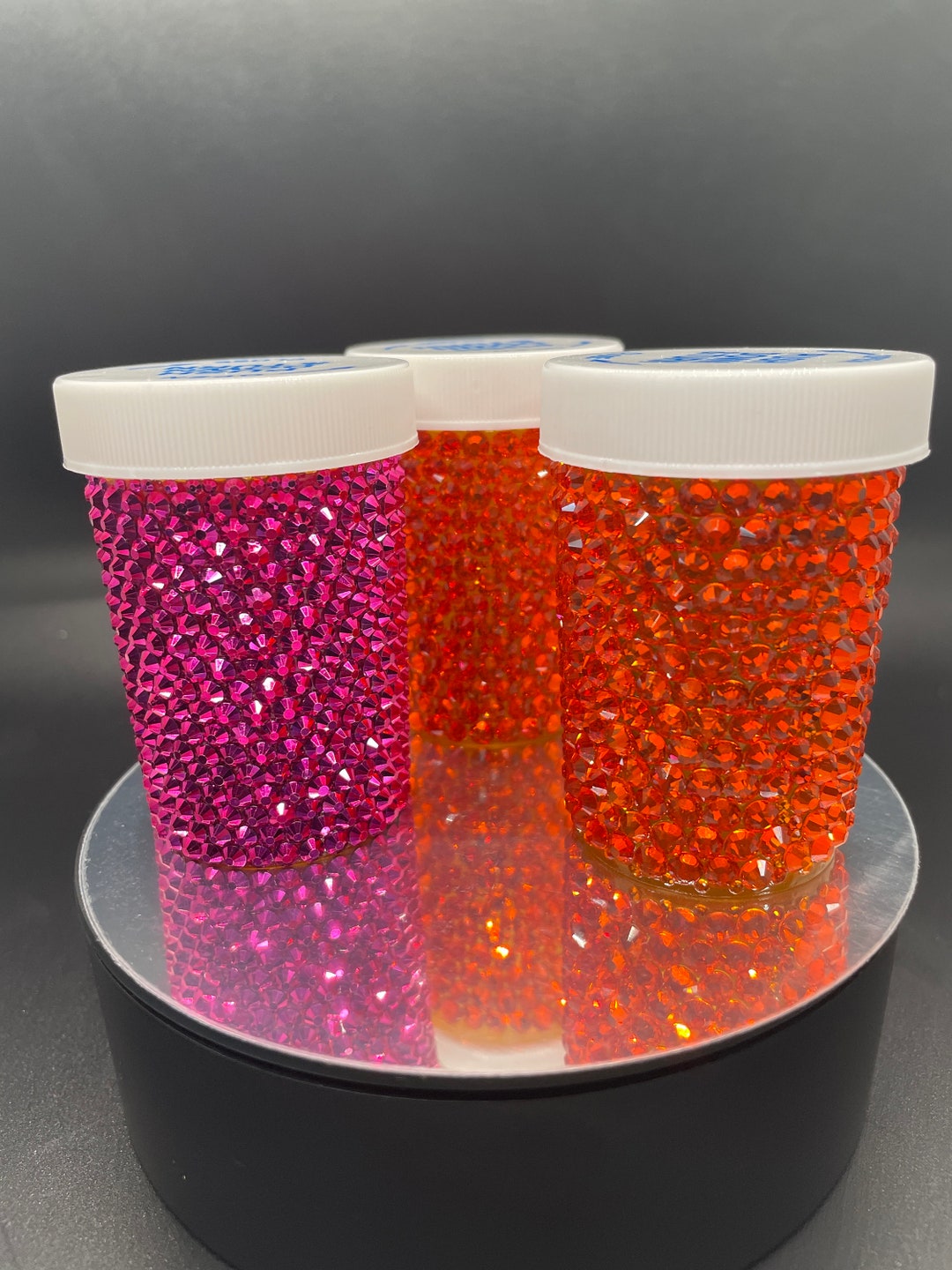 Custom Bling Pill Bottle - Rhinestone Decorated Medication Bottle ...
