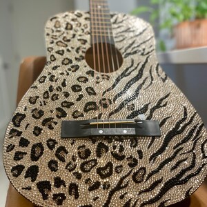Animal Print Bling JR Guitar - Handmade Rhinestone Decorated Guitar ...
