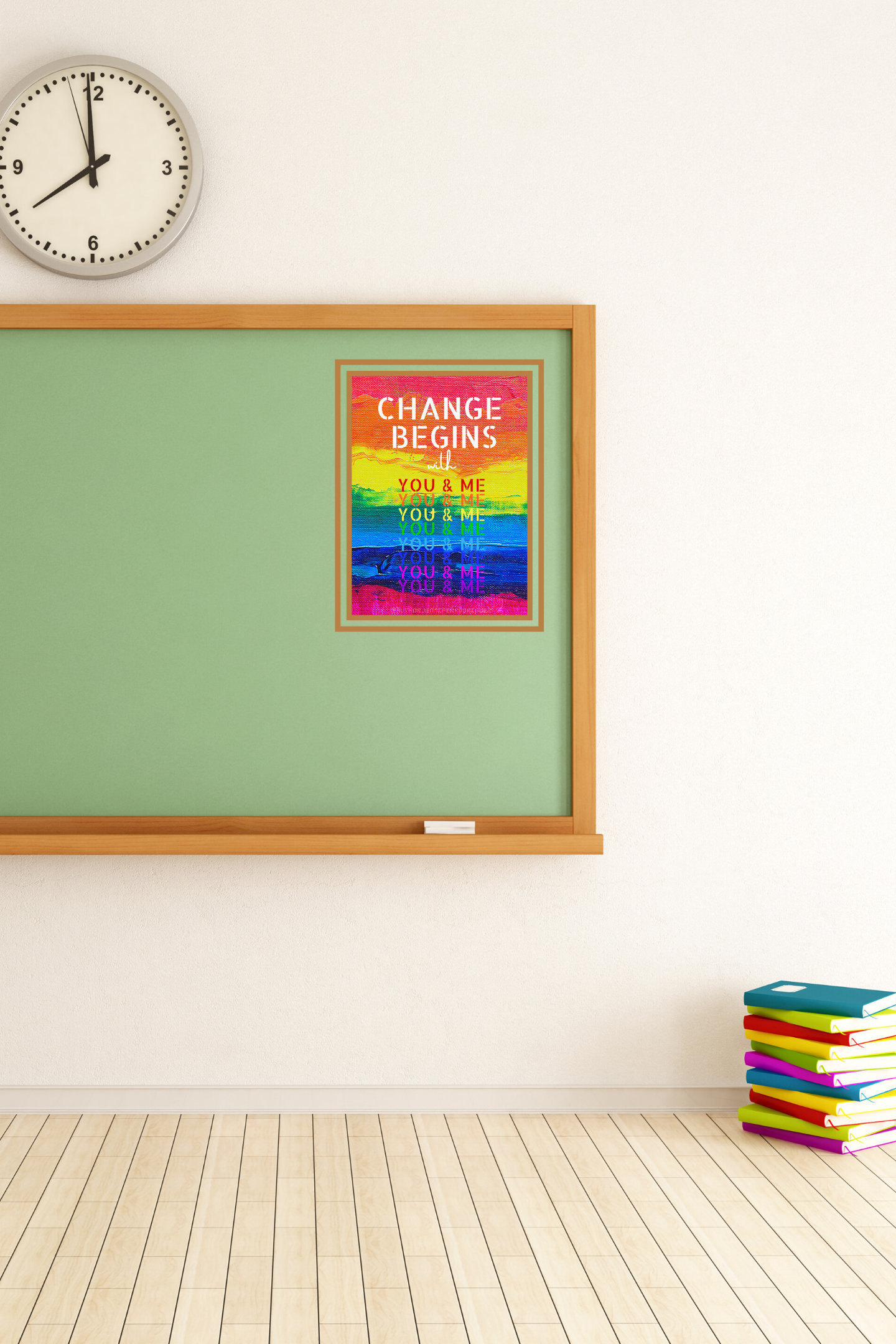 Change Begins With You and Me Digital Rainbow Paint Print - Etsy