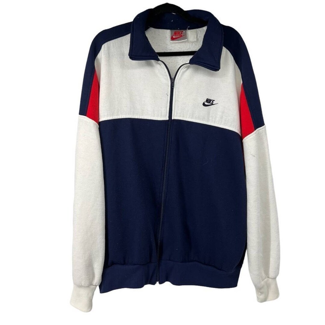 Vintage Nike Red White Blue Color Block 80’s 90’s Pullover Sweatshirt ...