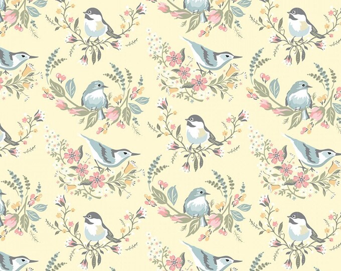 Meadow Bird Nests Yellow Quilt Cotton Fabric From Songbird Serenade by ...