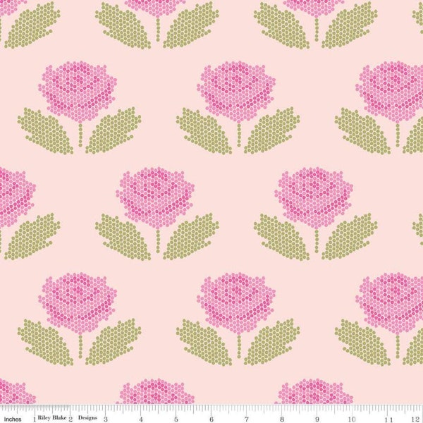 Pixelated Rose Fabric - Etsy