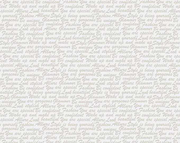 Tiny Script Cream Quilt Cotton Fabric From Fashionista by MMF ...