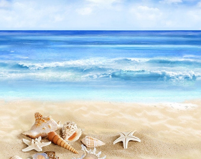 Beach Comber Panel With Sea Shells Quilt Cotton Fabric Panel From ...