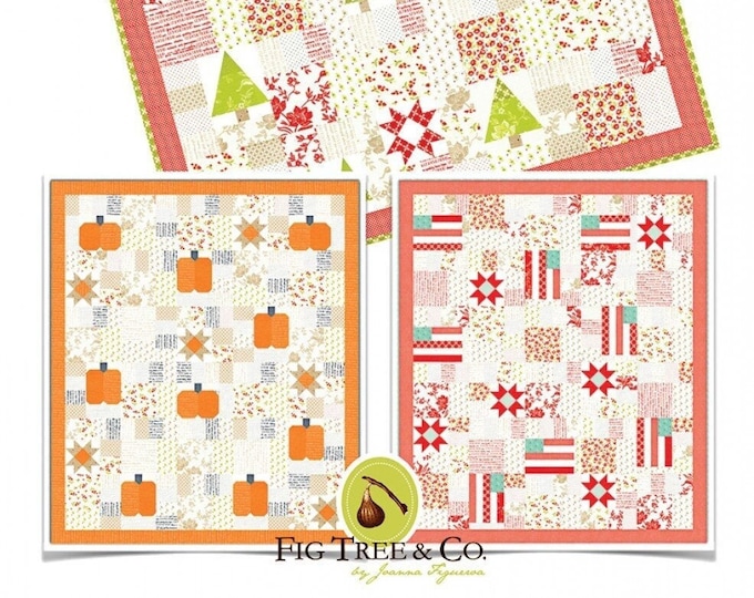PATTERN: Seasonal Patchwork Fig Tree Quilts FTQ1793 Christmas Halloween Patriotic Throw Quillt ...