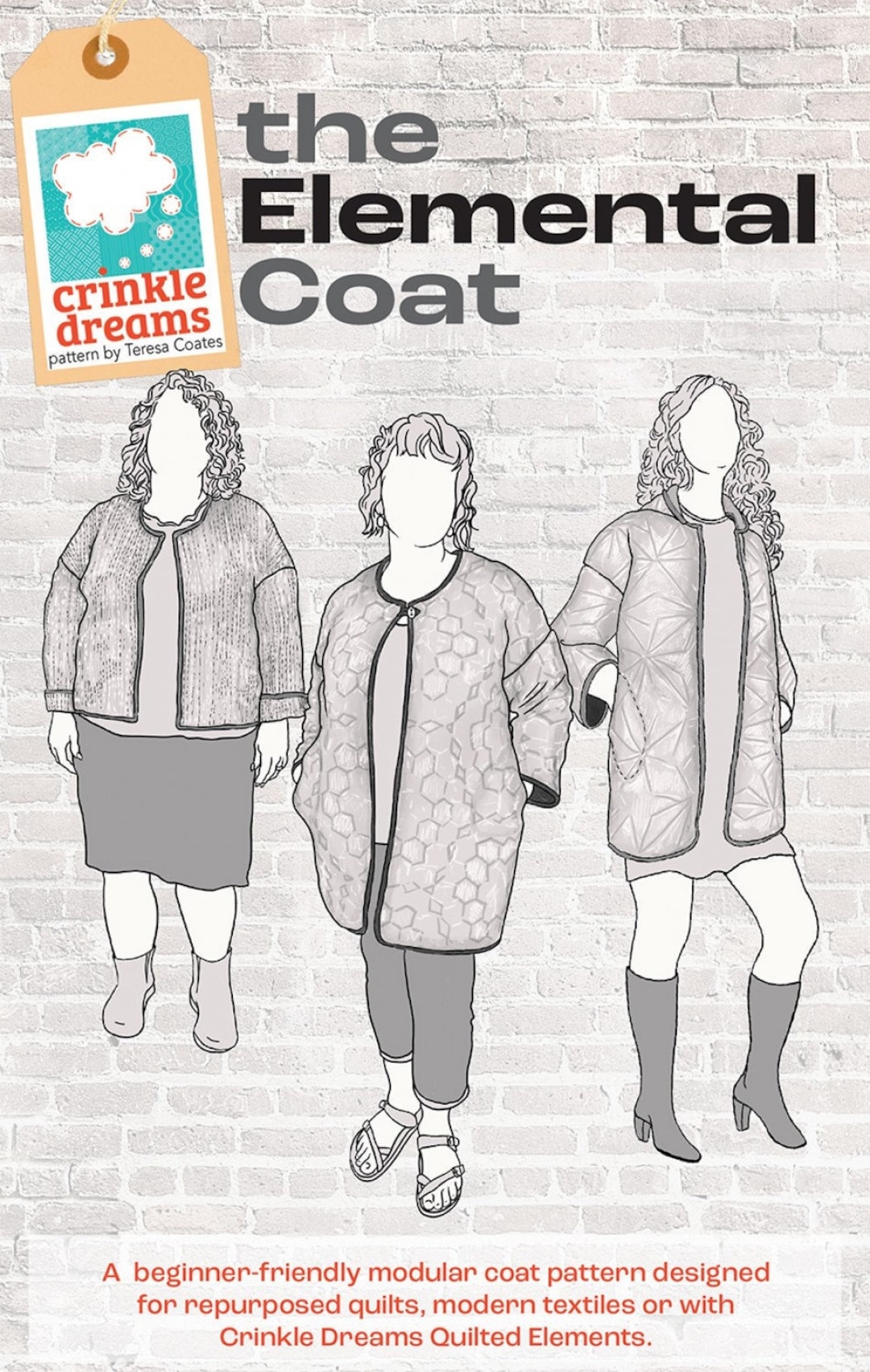 The Elemental Coat Quilted Jacket Sewing Pattern by Teresa Coates of ...