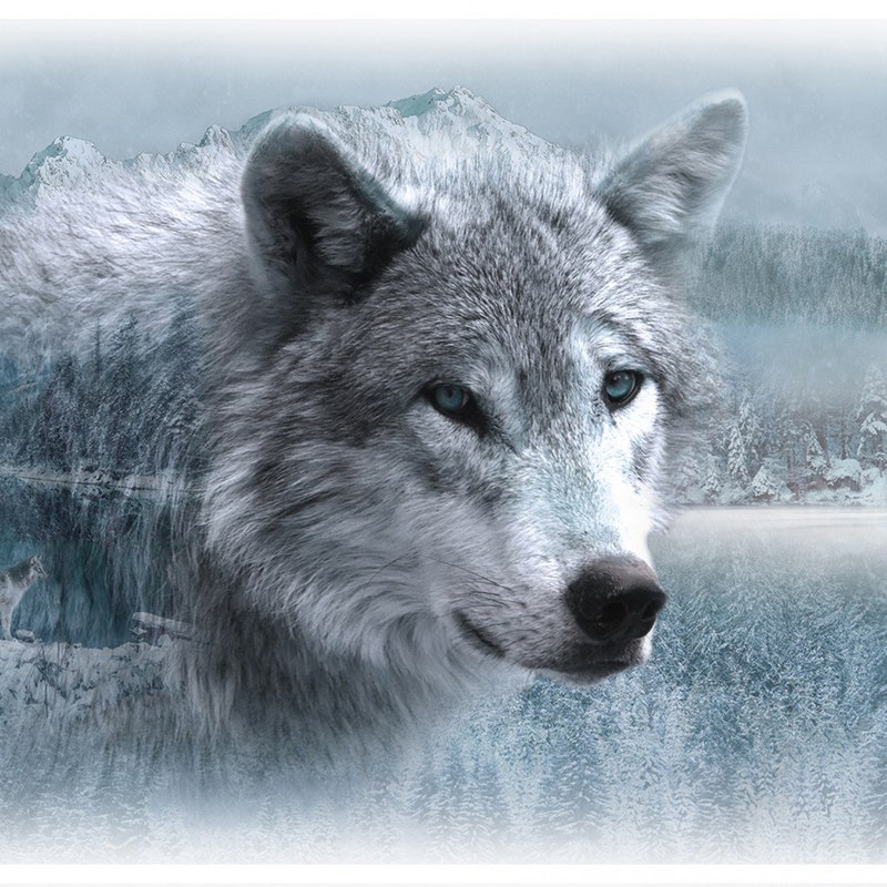 Wolf Fabric Panel - Etsy