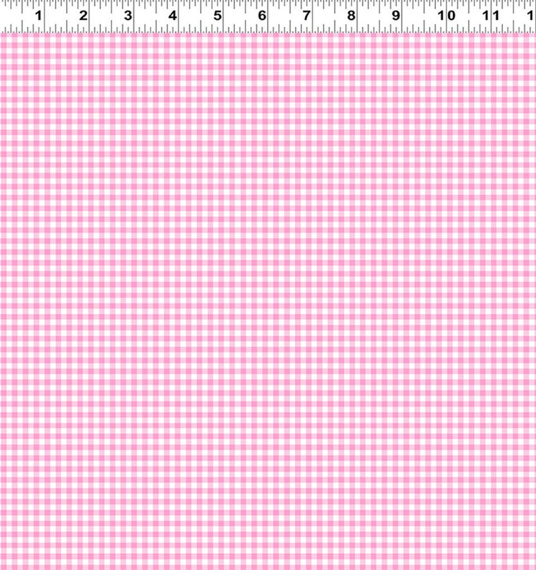 1/8" Pink Gingham Check Cotton Fabric - Susybee for Clothworks #SB20268 ...